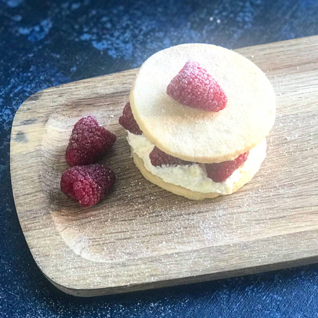Raspberry & whiskey cream shortbread tower - Earth Wit and Style